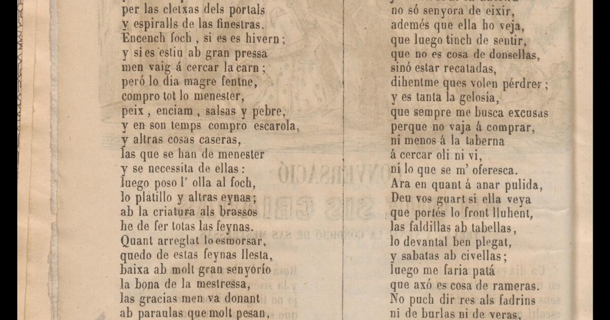 Spanish Chapbooks : Conversació en que sis criadas treyan a venal la ...