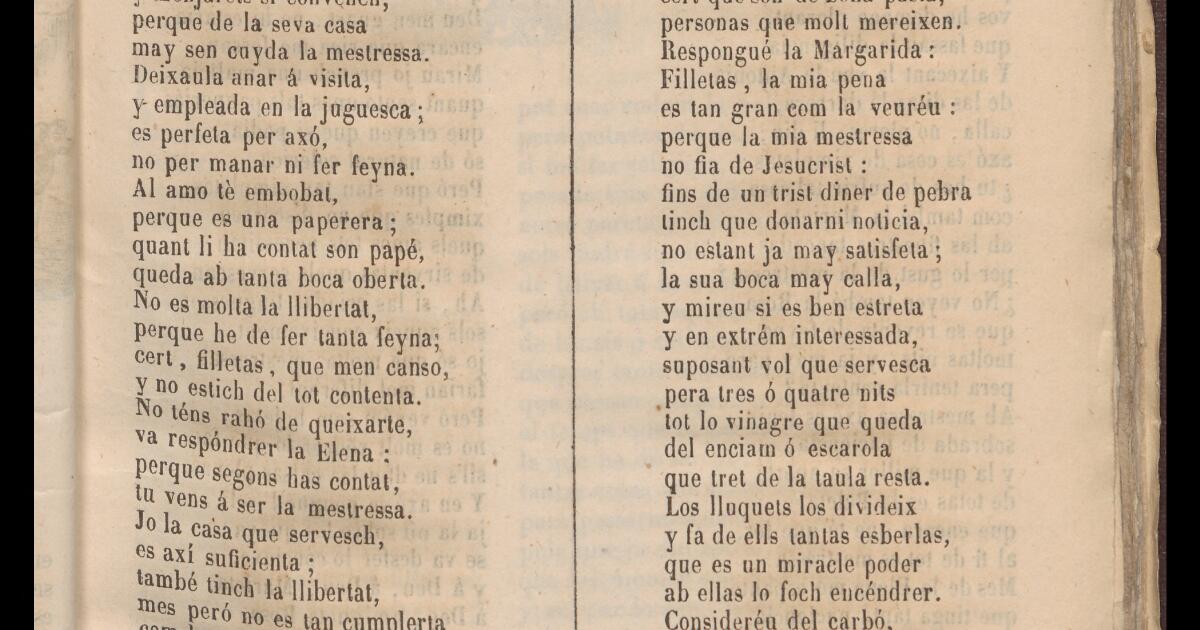 Spanish Chapbooks : Conversació en que sis criadas treyan a venal la ...